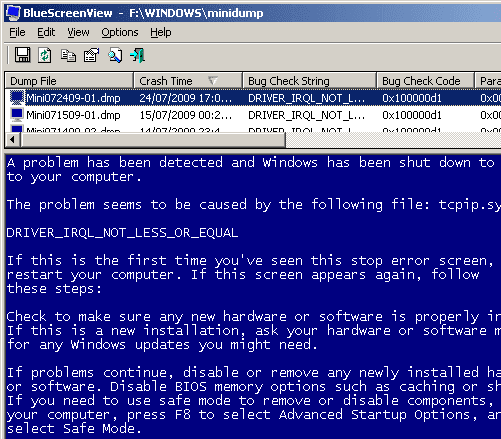 BlueScreenView helps you analyze BSOD errors